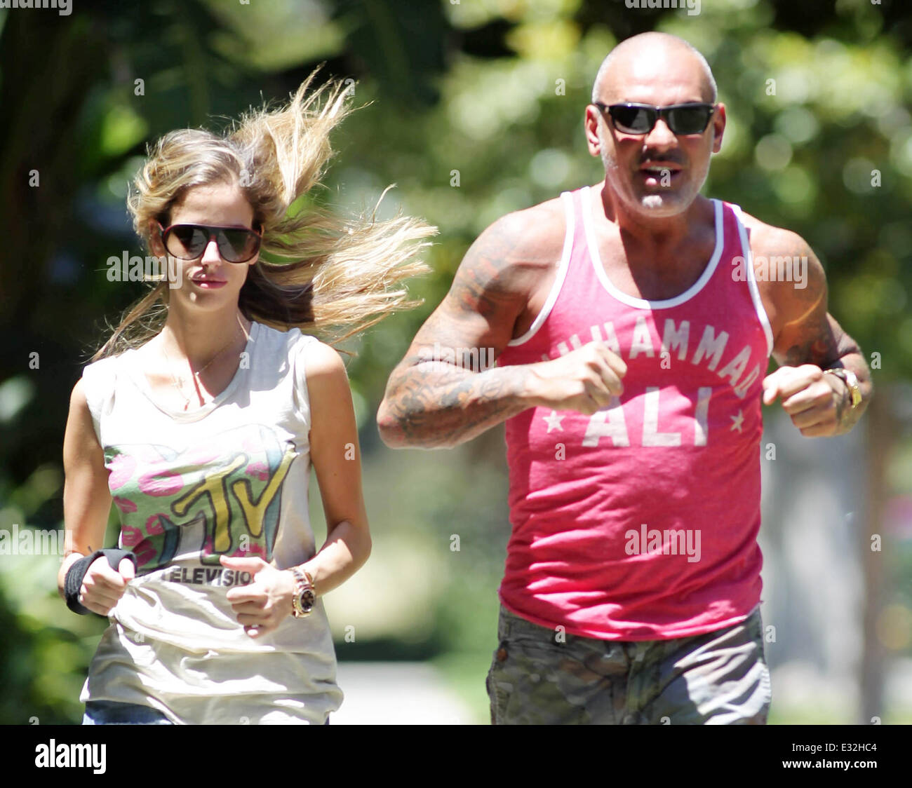Christian Audigier and Nathalie Sorensen out jogging in Santa Monica ...