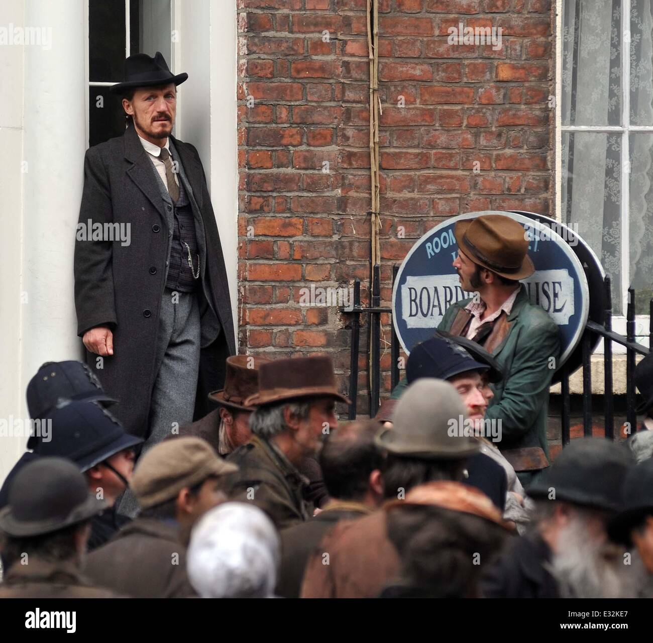 Matthew McFadyen, Jermome Flynn and Adam Rothenberg filming scenes for ...