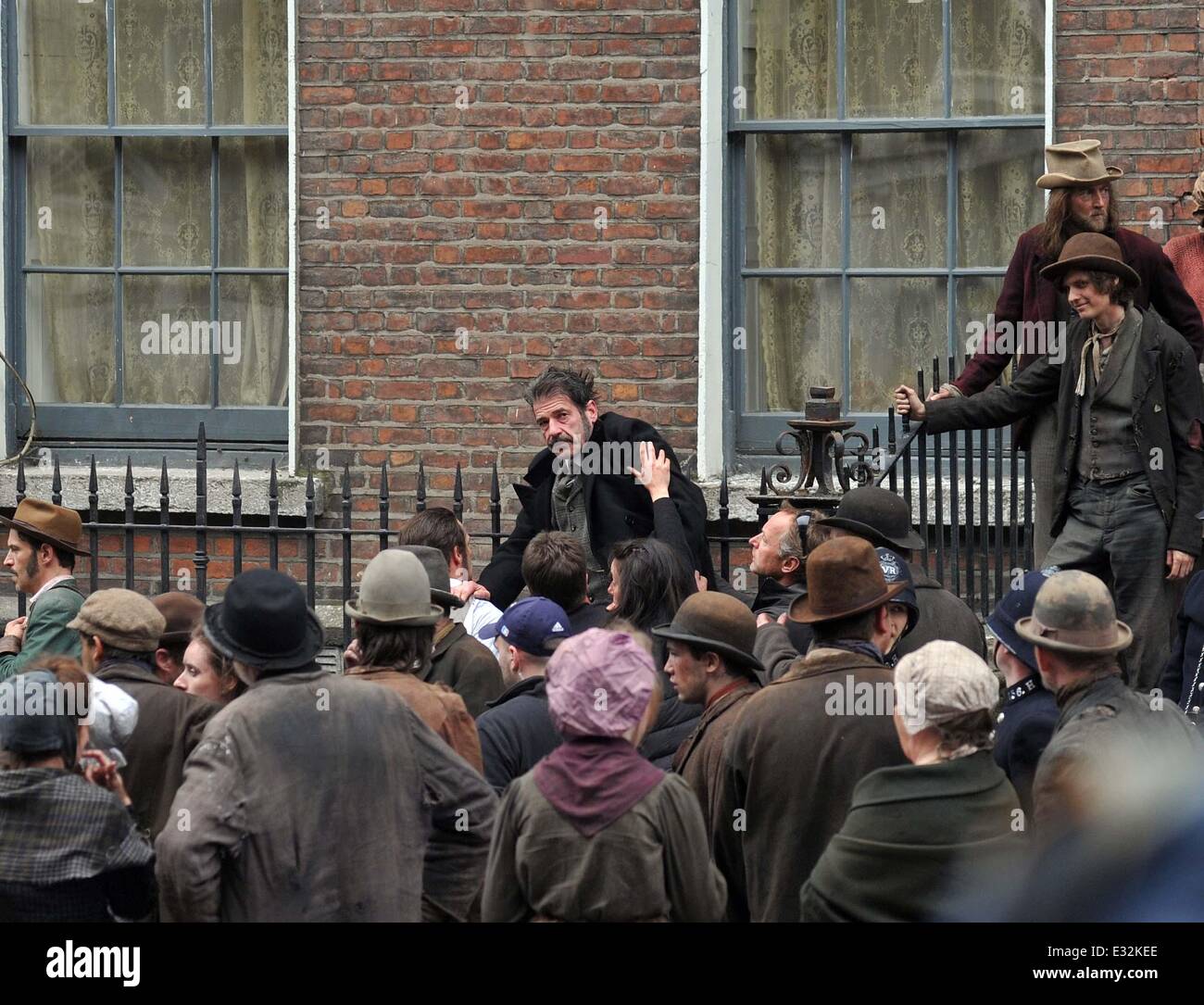 Matthew McFadyen, Jermome Flynn and Adam Rothenberg filming scenes for ...