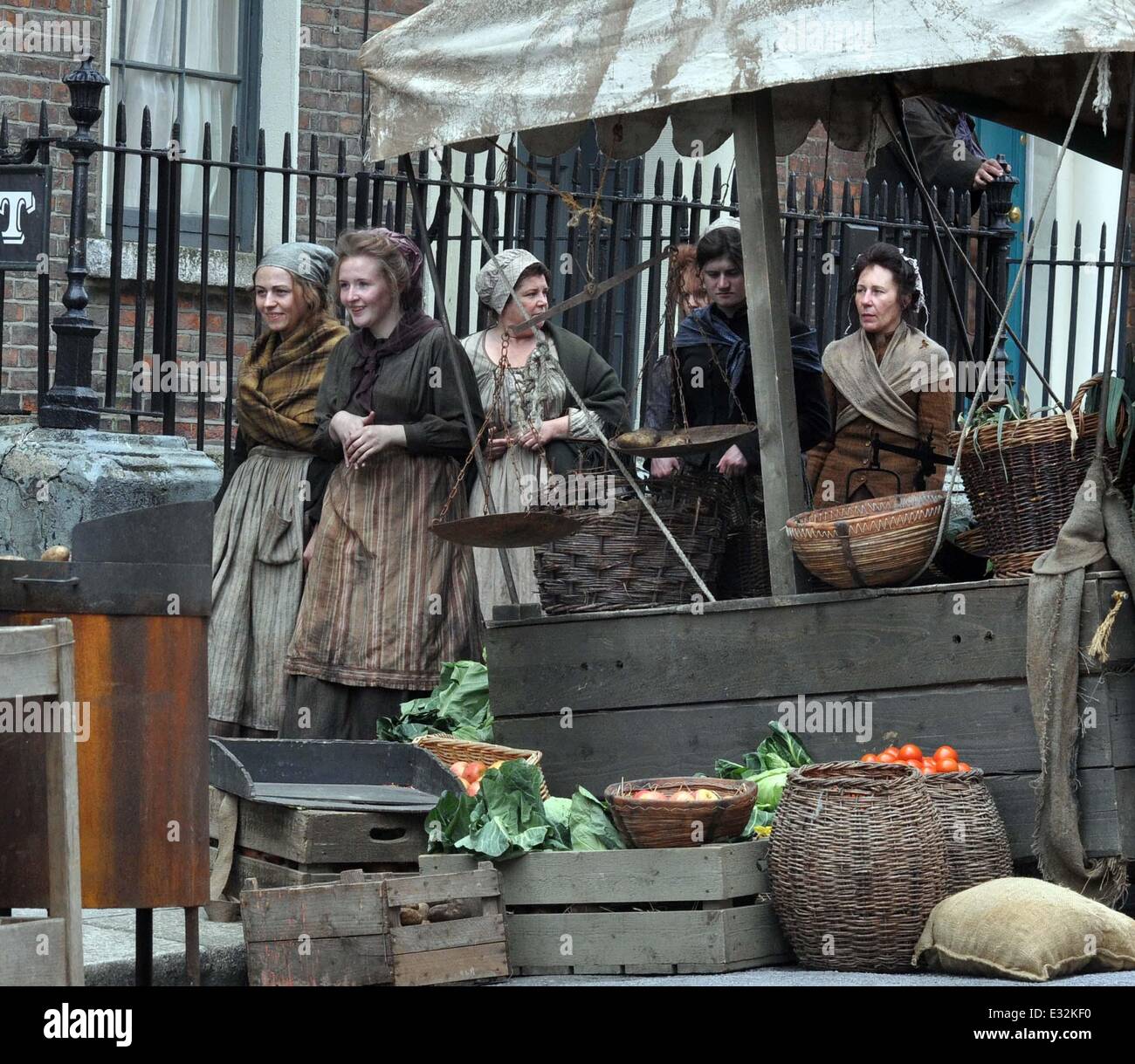 Matthew McFadyen, Jermome Flynn and Adam Rothenberg filming scenes for ...