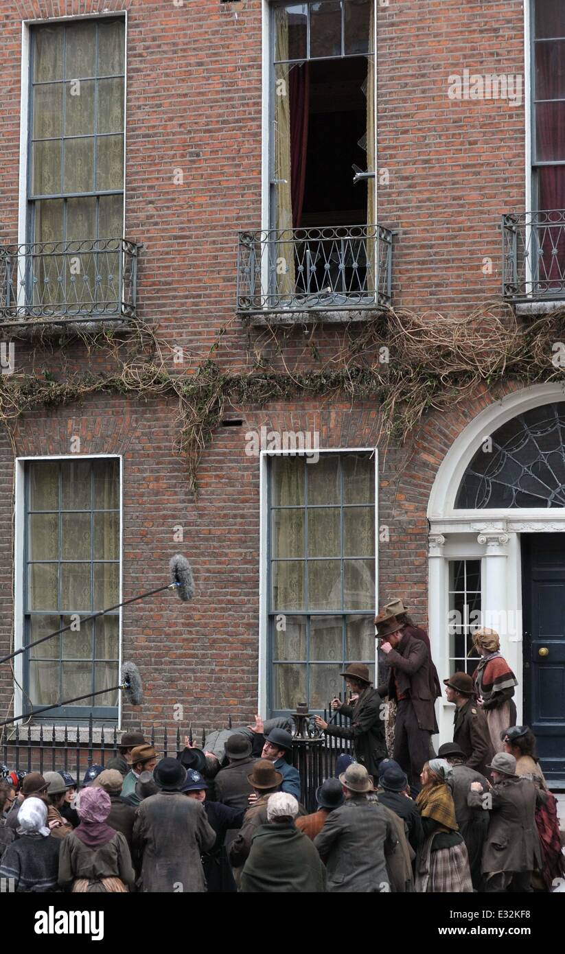 Matthew McFadyen, Jermome Flynn and Adam Rothenberg filming scenes for ...