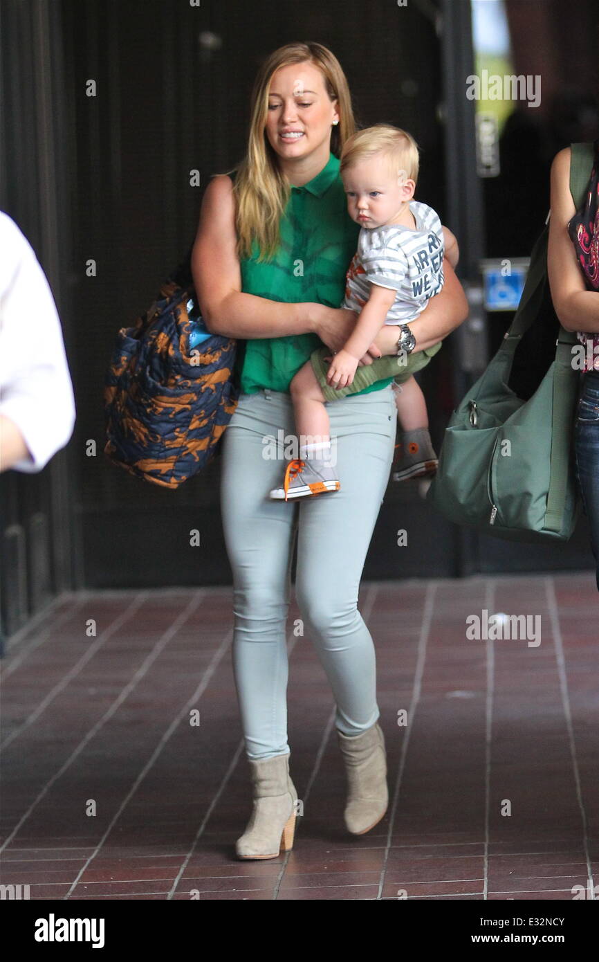 Hillary Duff and her son Luca are seen out and about in Sherman Oaks ...