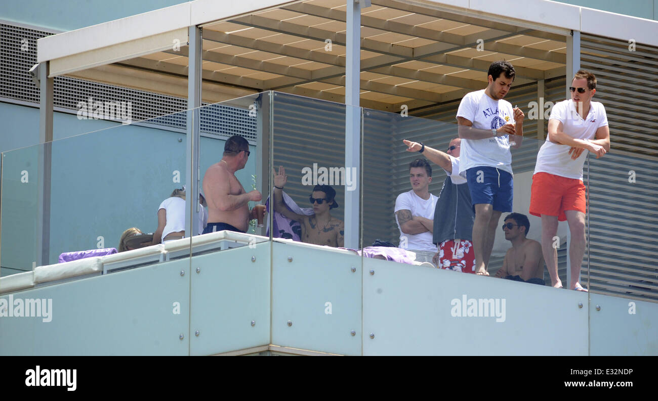 Harry Styles of One Direction seen by the swimming pool of his hotel in ...