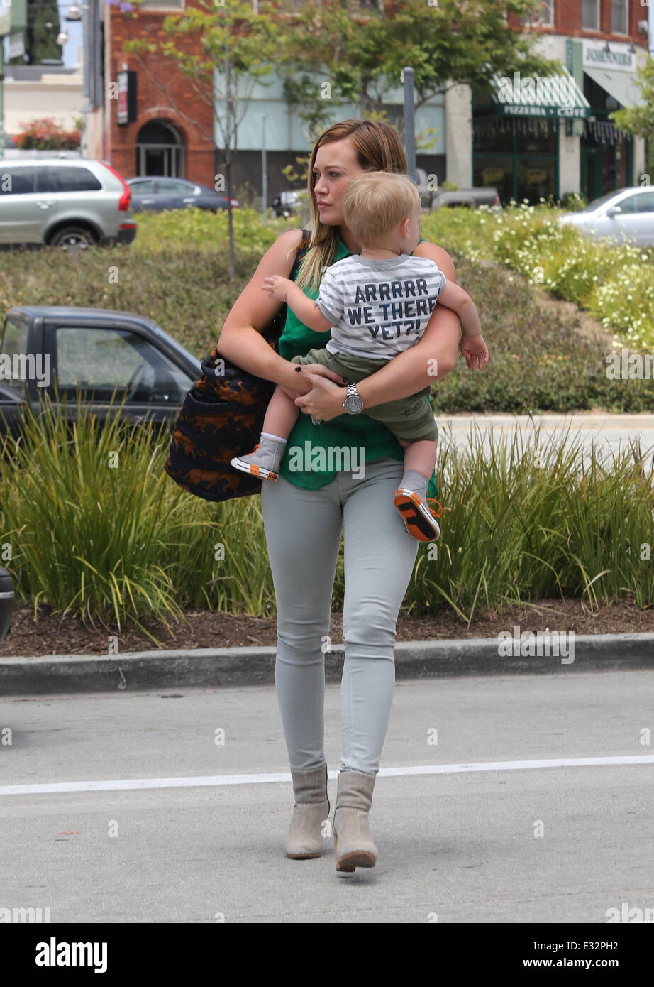 Hilary Duff and her son Luca are seen out and about in Sherman Oaks ...