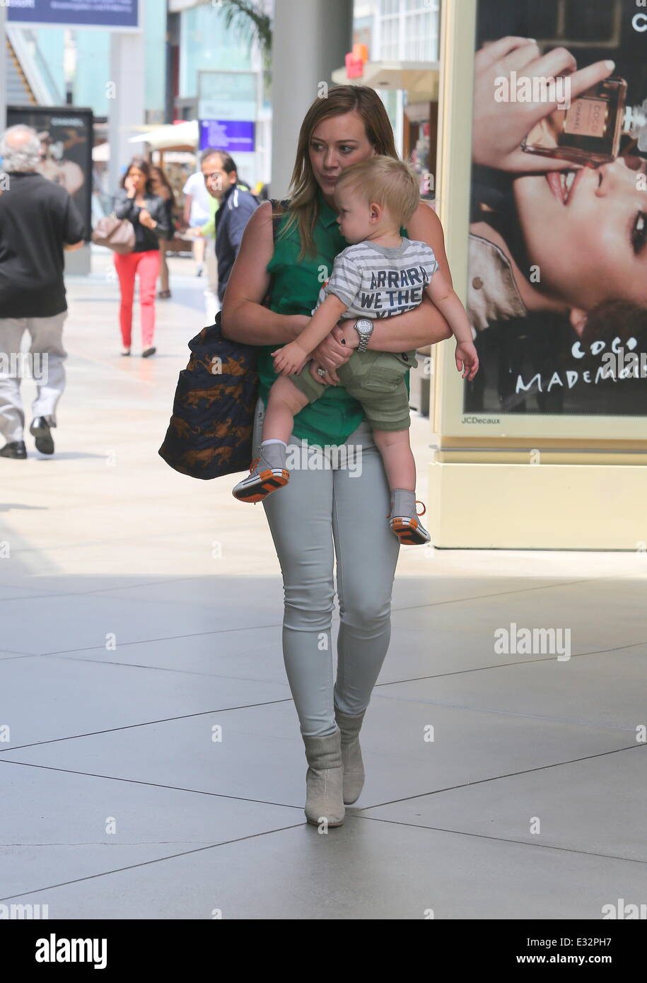 Hilary Duff and her son Luca are seen out and about in Sherman Oaks ...