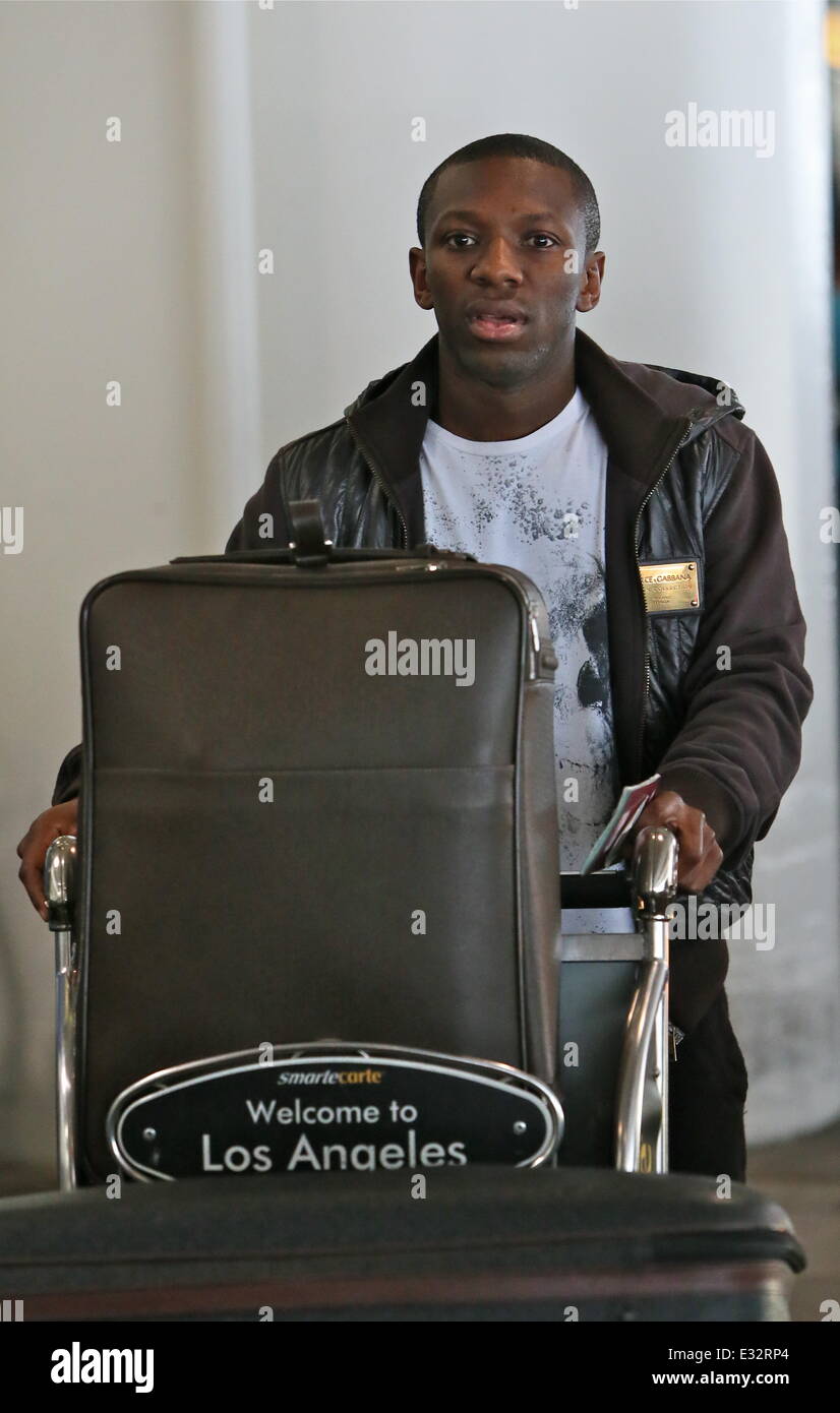Shaun Wright Phillips arrives at LAX from London with a friend ...