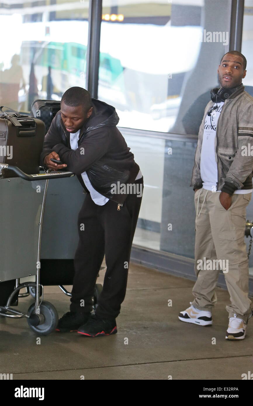 Shaun Wright Phillips arrives at LAX from London with a friend ...