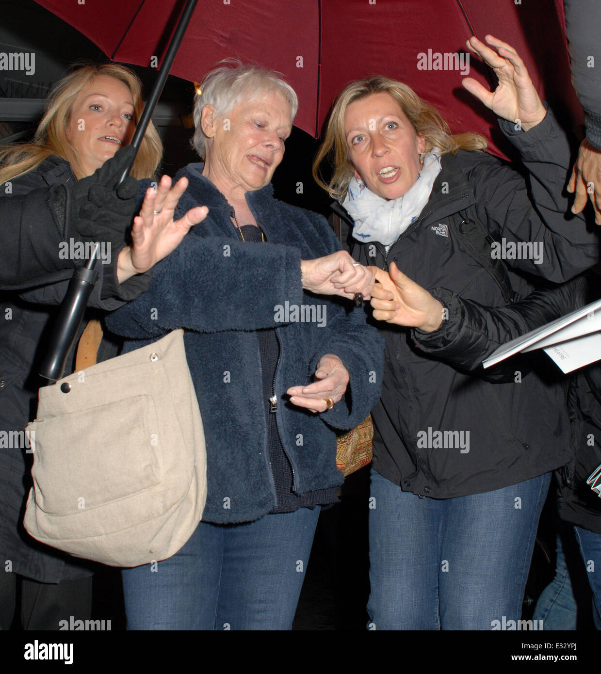 Dame Judi Dench seen leaving the Noel Coward Theatre after performing ...