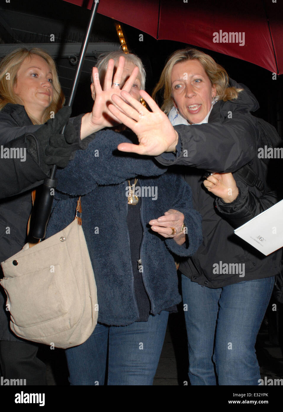Dame Judi Dench seen leaving the Noel Coward Theatre after performing ...