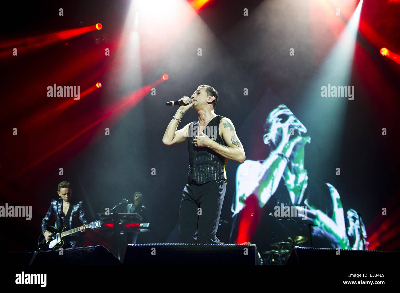 Depeche Mode performing live at the O2 Arena Featuring: Dave Gahan ...
