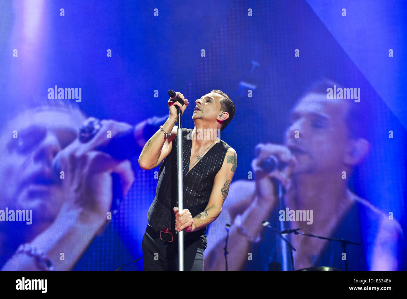 Depeche Mode performing live at the O2 Arena Featuring: Dave Gahan ...