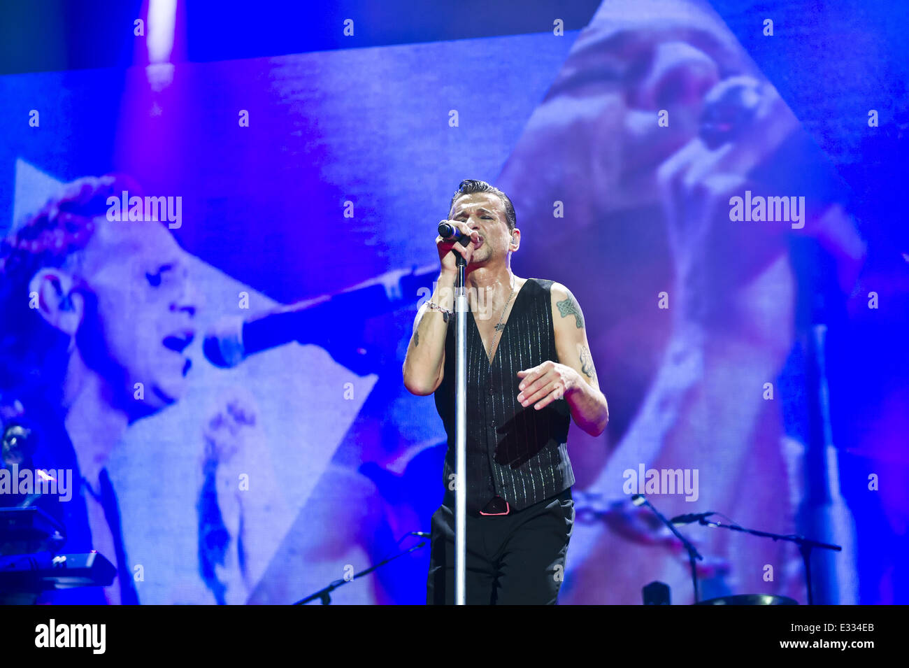 Depeche Mode performing live at the O2 Arena Featuring: Dave Gahan ...