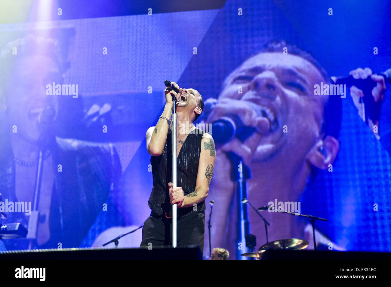 Depeche Mode performing live at the O2 Arena Featuring: Dave Gahan ...