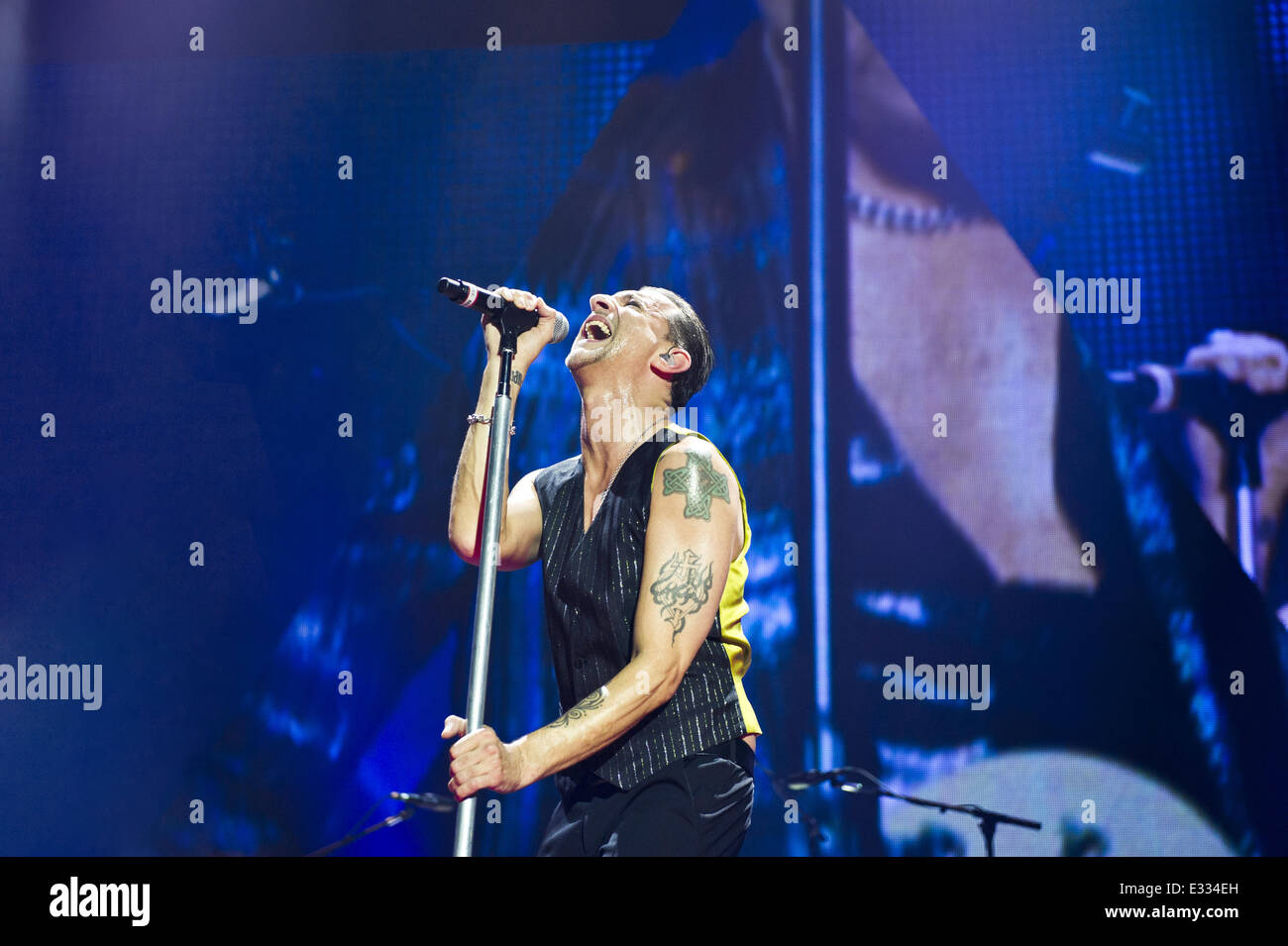 Depeche Mode performing live at the O2 Arena Featuring: Dave Gahan ...