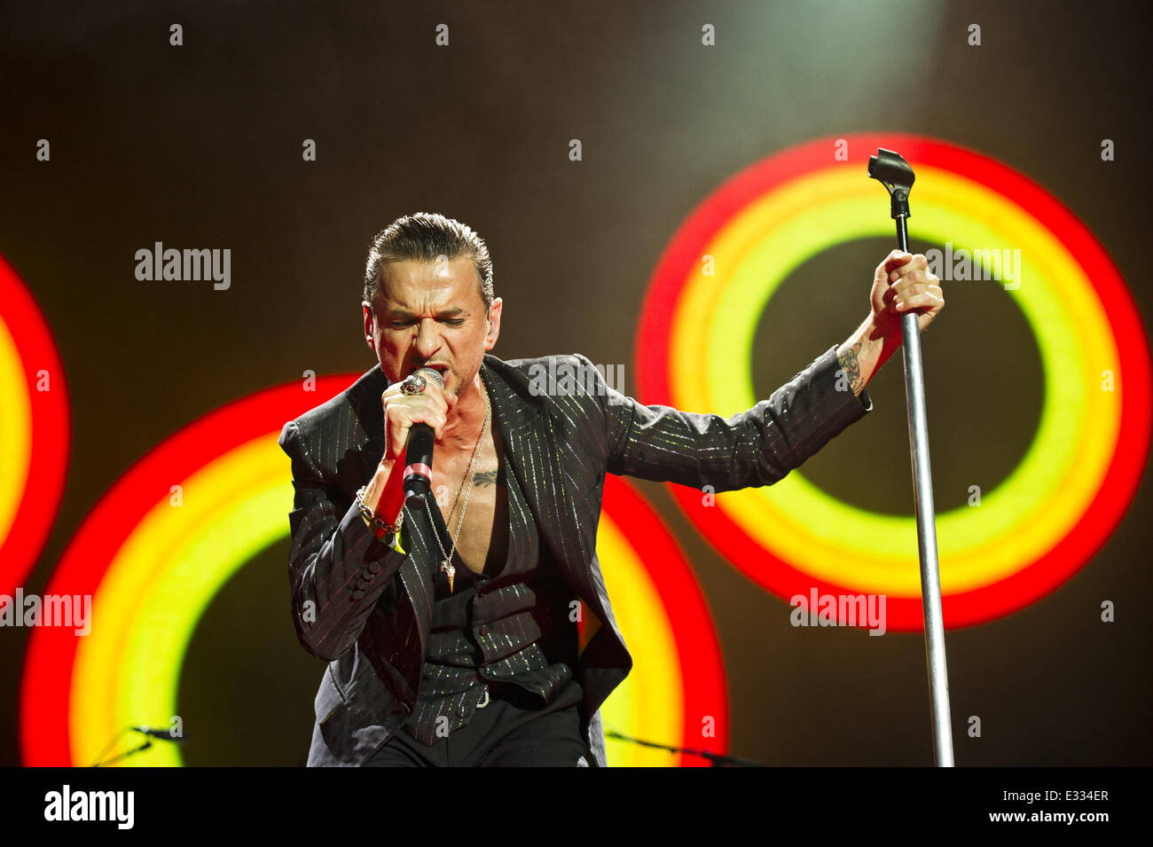 Depeche Mode performing live at the O2 Arena Featuring: Dave Gahan ...