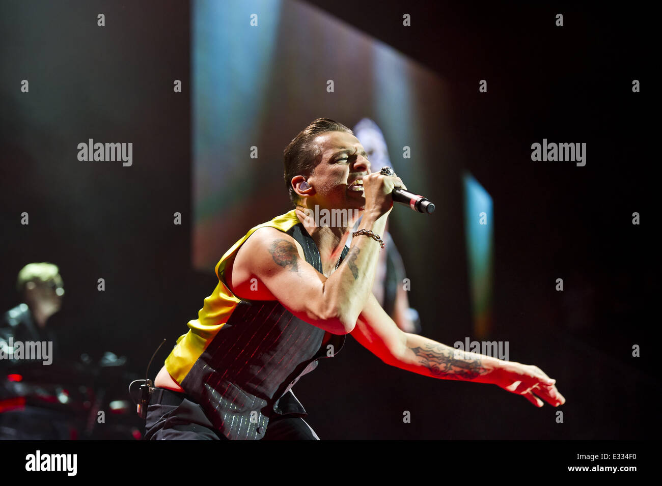 Depeche Mode performing live at the O2 Arena Featuring: Dave Gahan ...