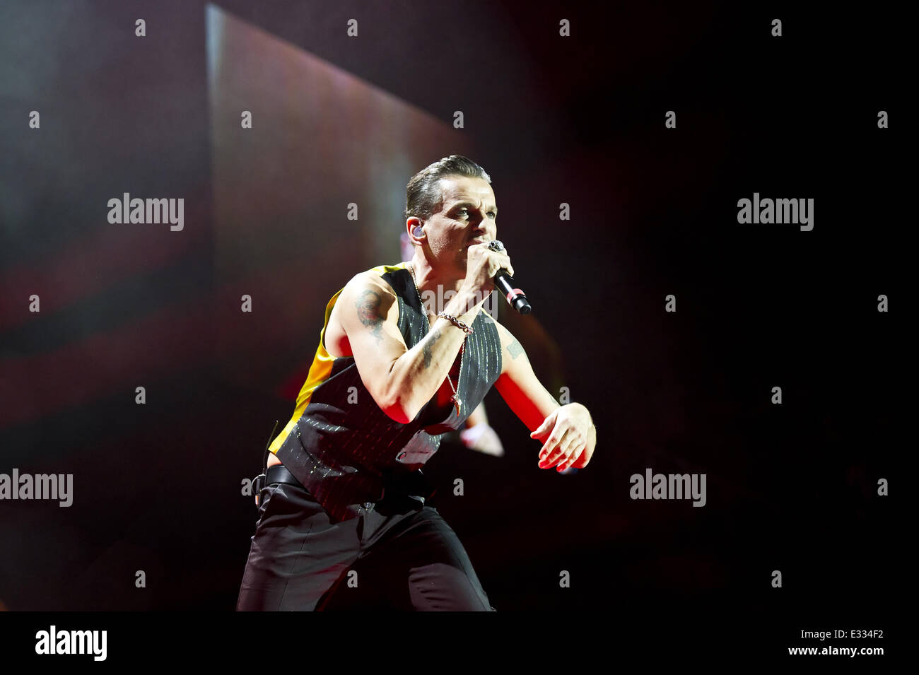 Depeche Mode performing live at the O2 Arena Featuring: Dave Gahan ...