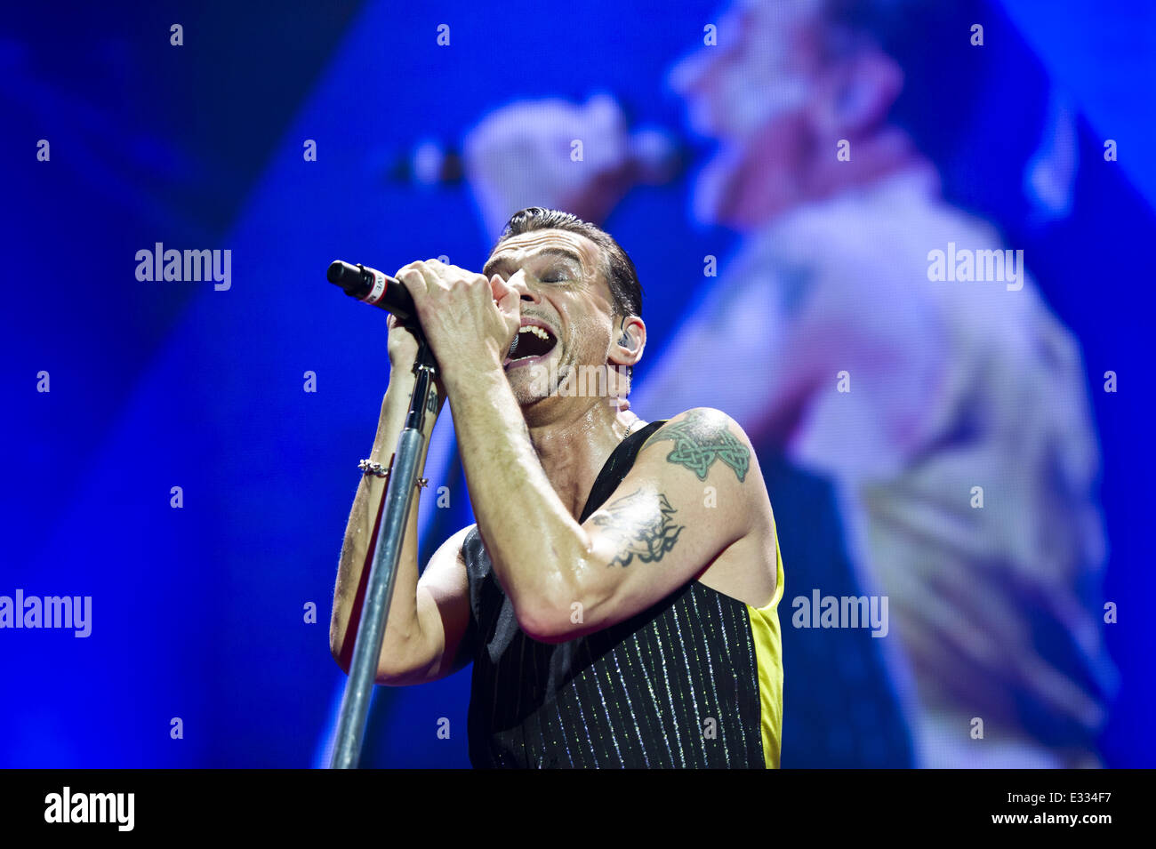 Depeche Mode performing live at the O2 Arena Featuring: Dave Gahan ...