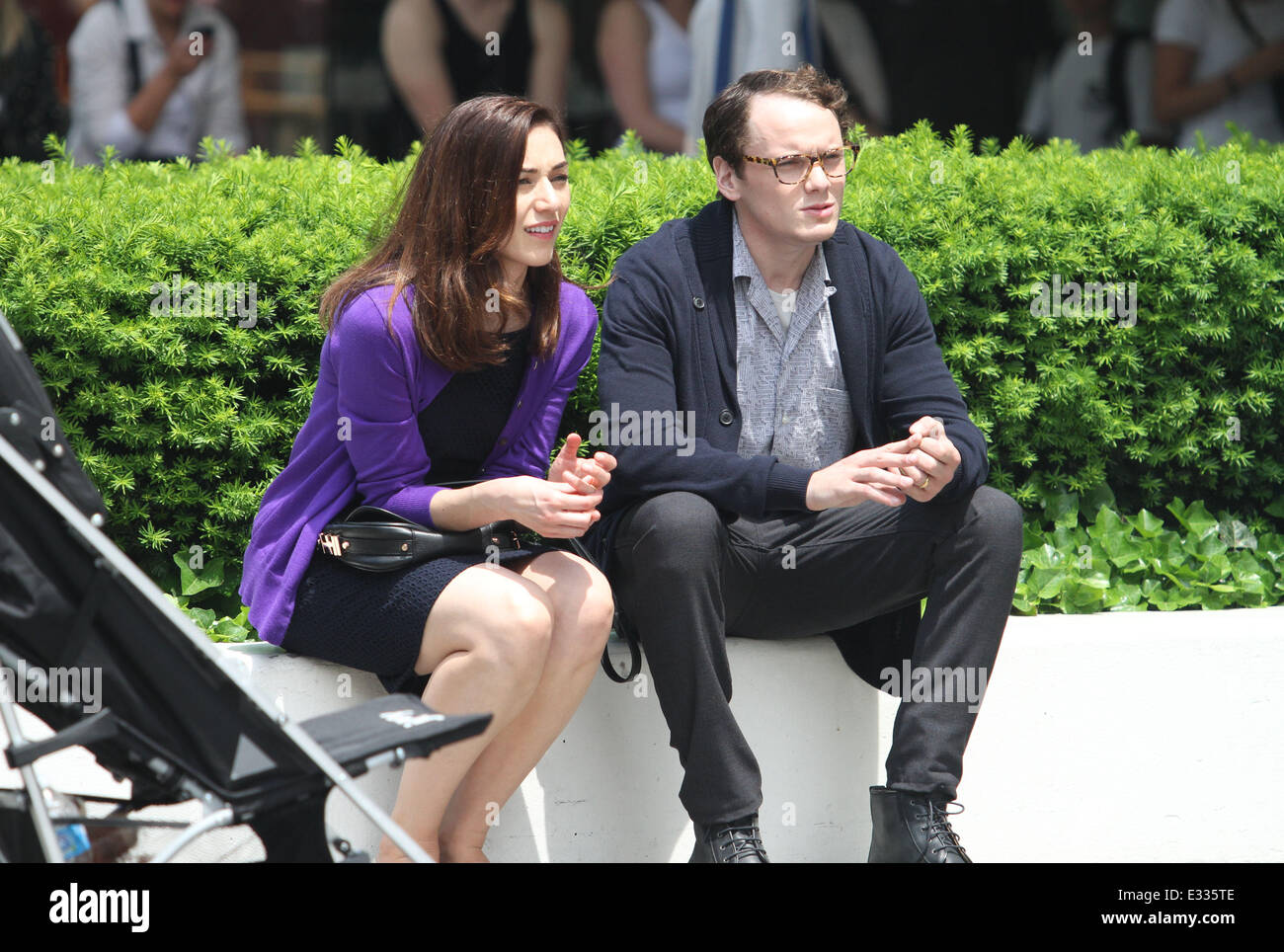 Filming takes place on location outside the Guggenheim Museum for tv ...