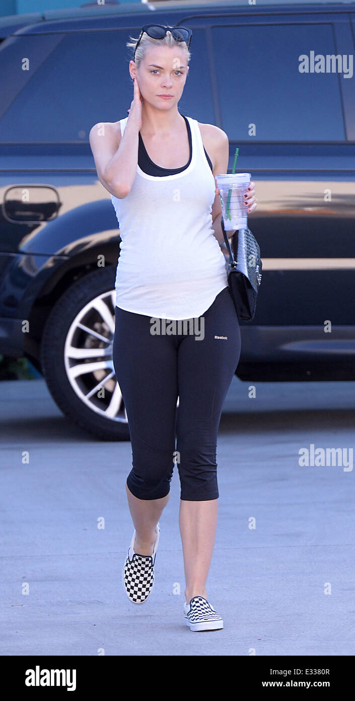 Actress, Jaime King seen leaving the gym after taking a pilates class ...