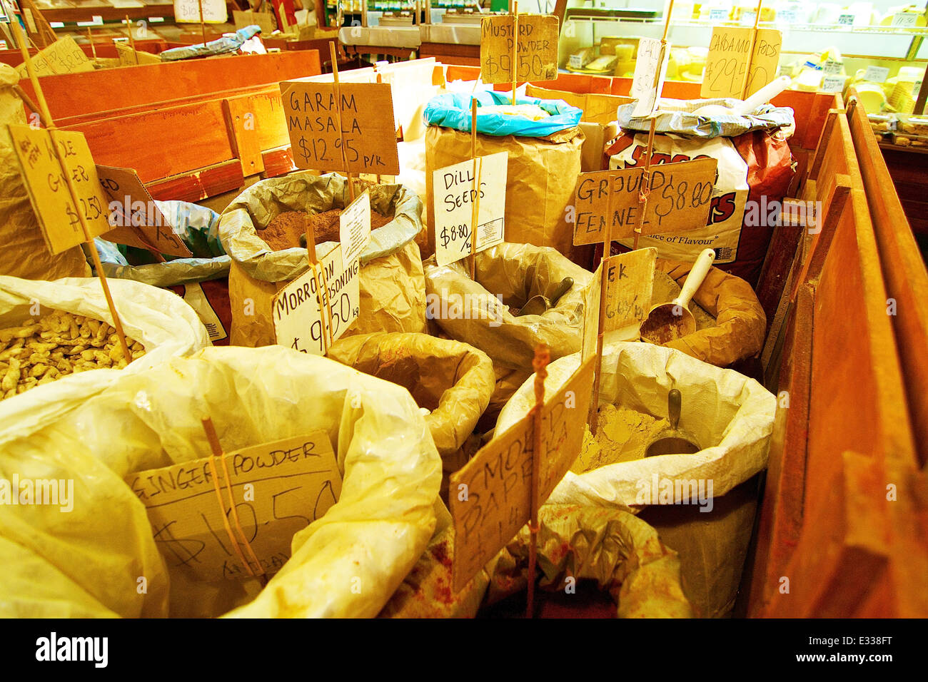 A wide range of loose spices on display at Kakulas Brothers in ...