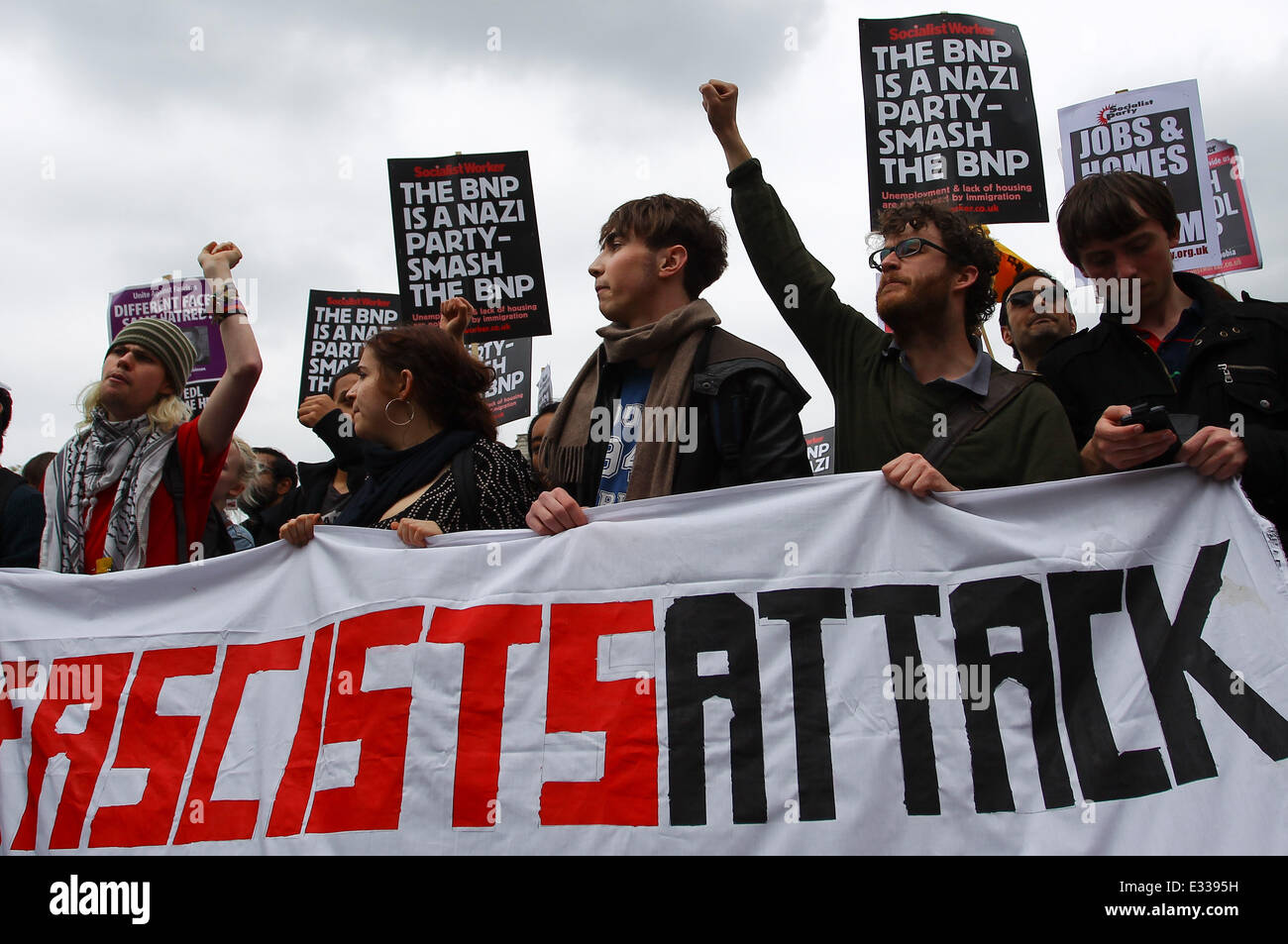 The British National Party demonstration in reaction to the murder of ...