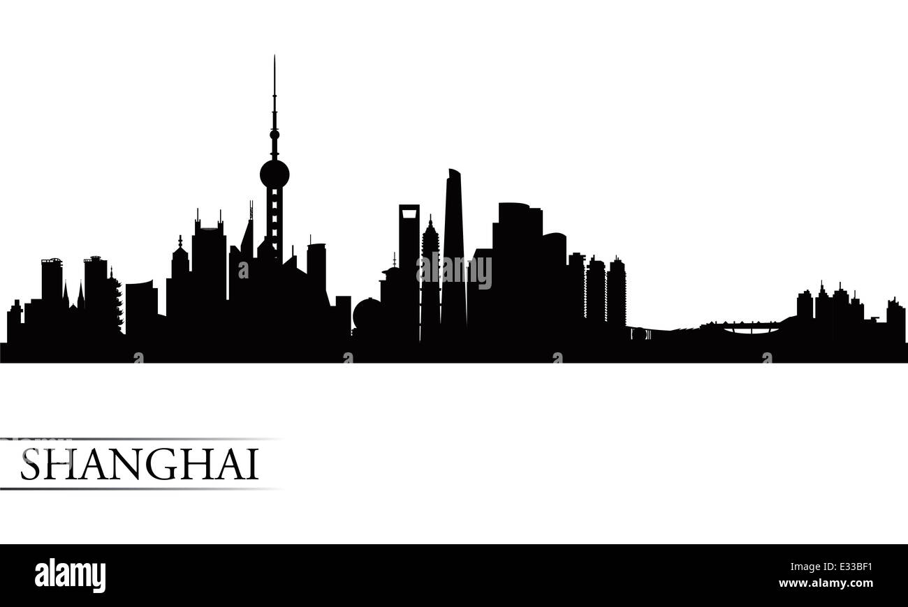 Shanghai city skyline silhouette background Stock Photo - Alamy Shanghai city skyline silhouette background Stock Photo - Alamy