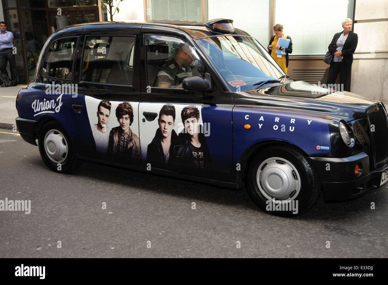 Union J taxi pictured at BBC Radio 1. Featuring: Union J taxi Where ...