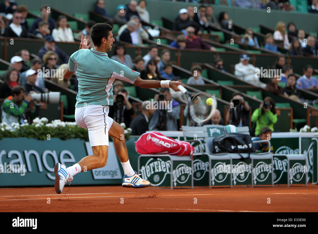 French tennis Open Men's Singles match at the Roland Garros stadium ...