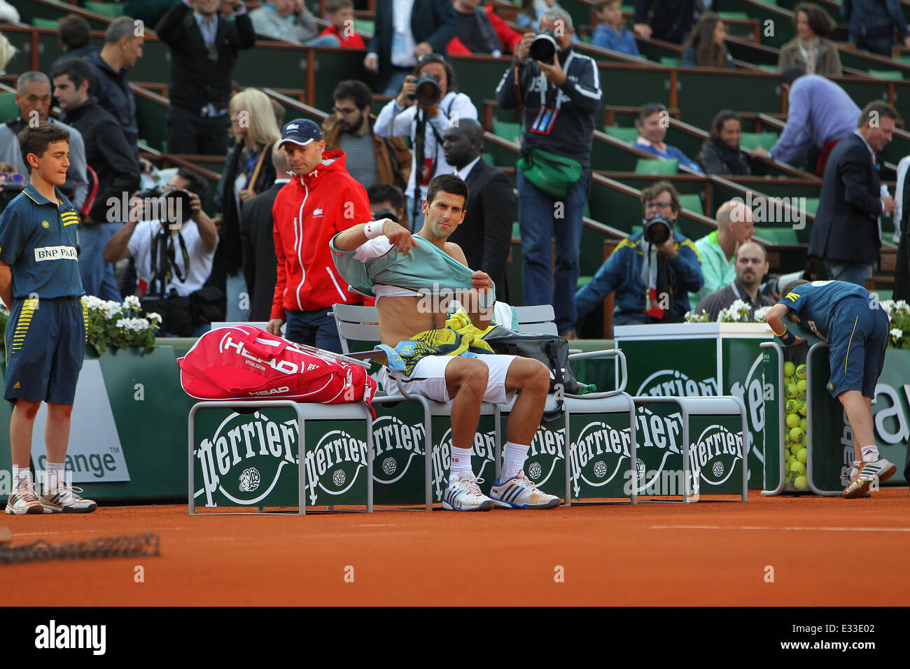 French tennis Open Men's Singles match at the Roland Garros stadium ...