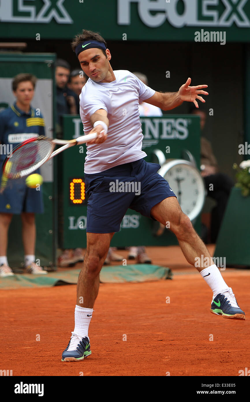 French tennis Open Men's Singles match at the Roland Garros stadium ...