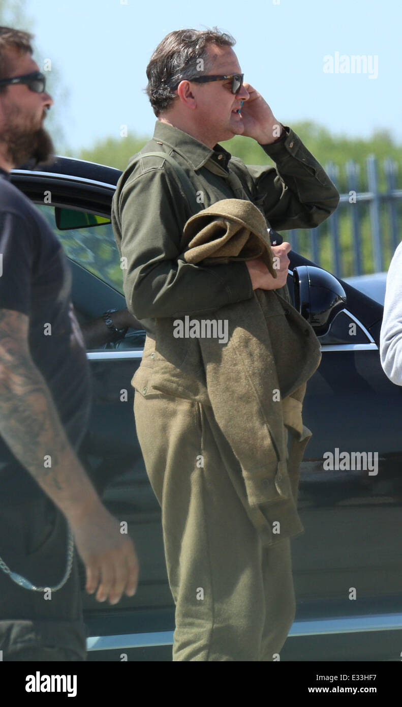 George Clooney and John Goodman filming 'The Monuments Men' on location ...