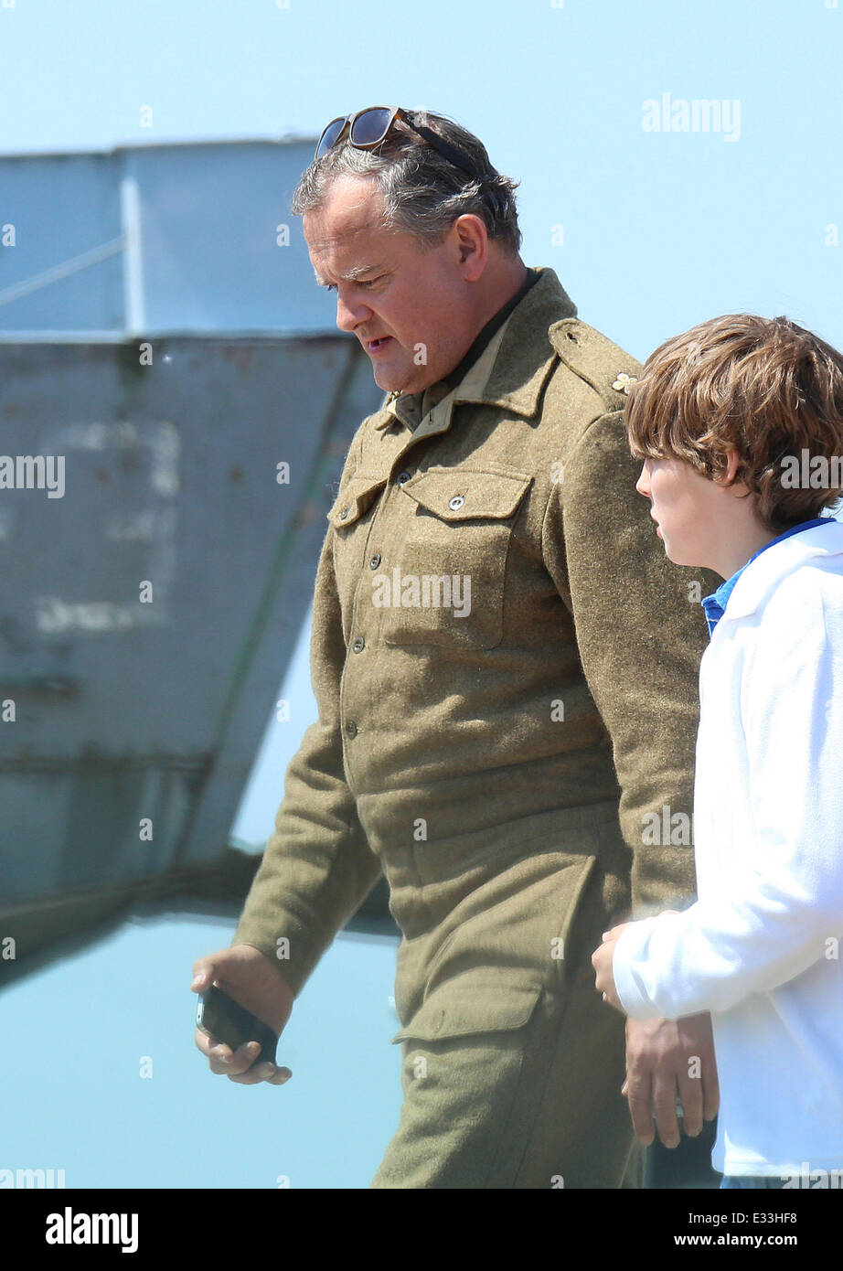 George Clooney and John Goodman filming 'The Monuments Men' on location ...