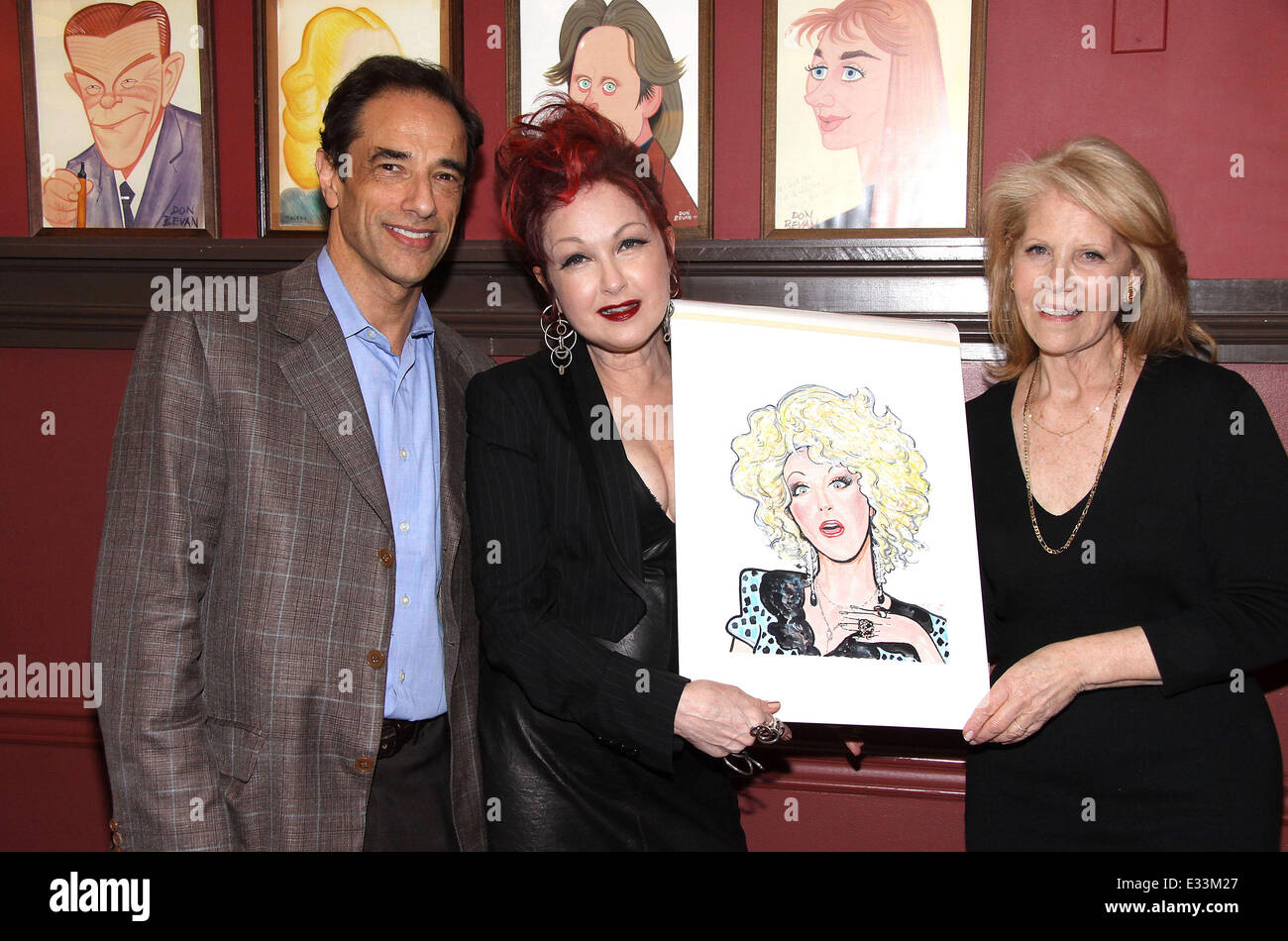 Cyndi Lauper Portrait unveiling at Sardi's restaurant. Featuring: Hal ...