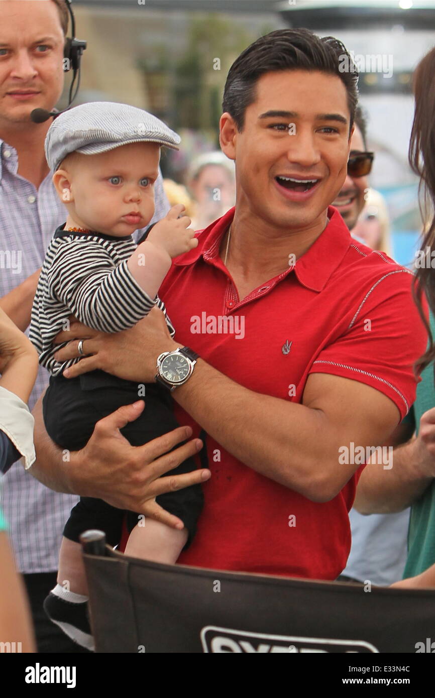 Elizabeth Berkley and son Sky Cole Lauren seen at The Grove for an ...