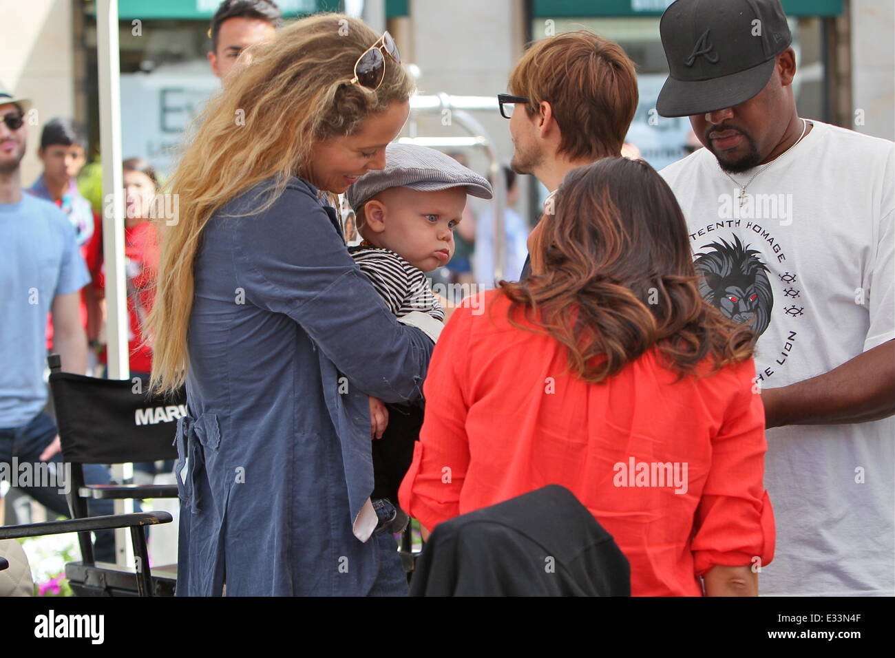 Elizabeth Berkley and son Sky Cole Lauren seen at The Grove for an ...