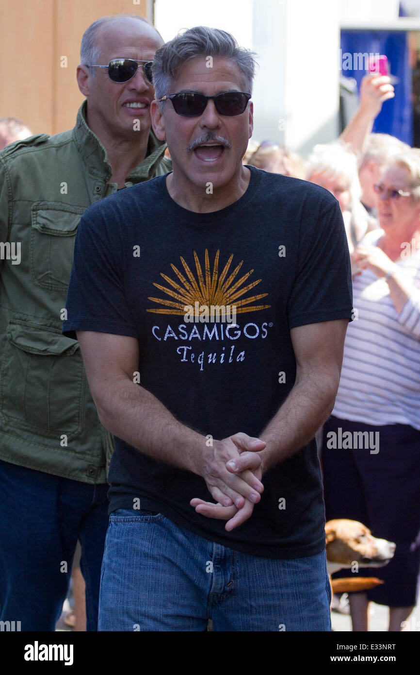 George Clooney Filming And Directing The Movie The Monuments Men On Location In Rye Featuring