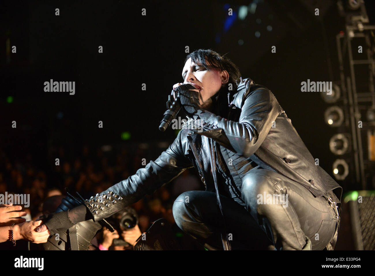 Marilyn Manson performing at the Gibson Ampitheatre Featuring: Marilyn ...