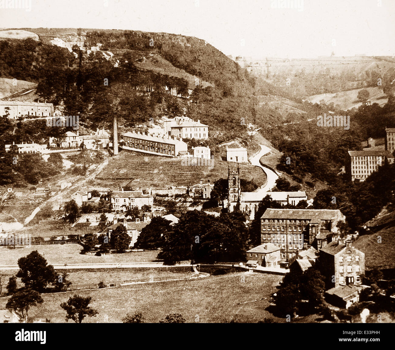 Mytholm Valley Hebden Bridge early 1900s Stock Photo - Alamy