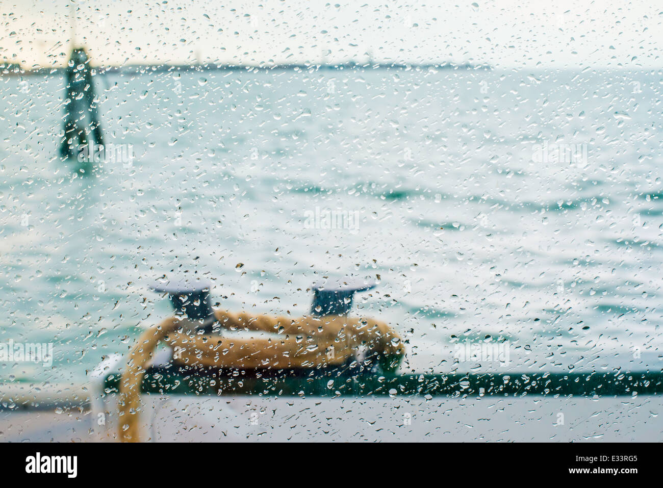 Rain on glass ship. Close up Stock Photo - Alamy