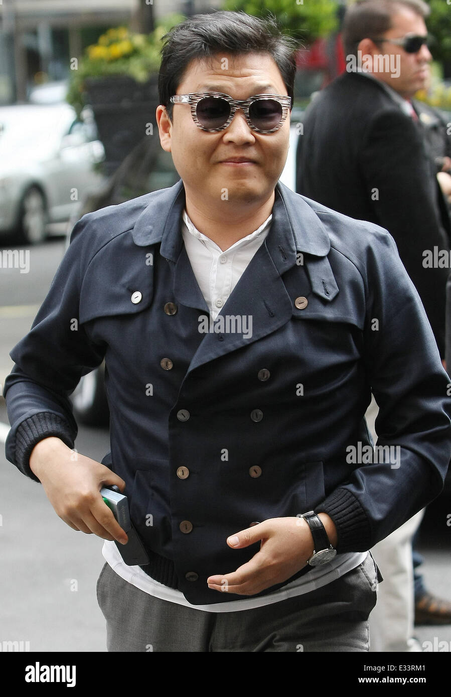 South Korean singer PSY arriving at his hotel Featuring: PSY,Park Jae ...
