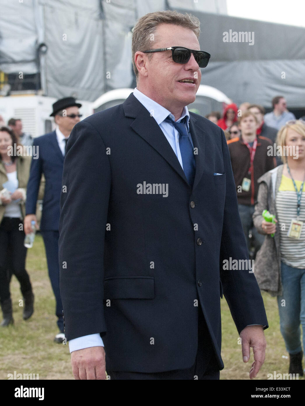 Madness leave the stage after their main stage performance at Rockness ...