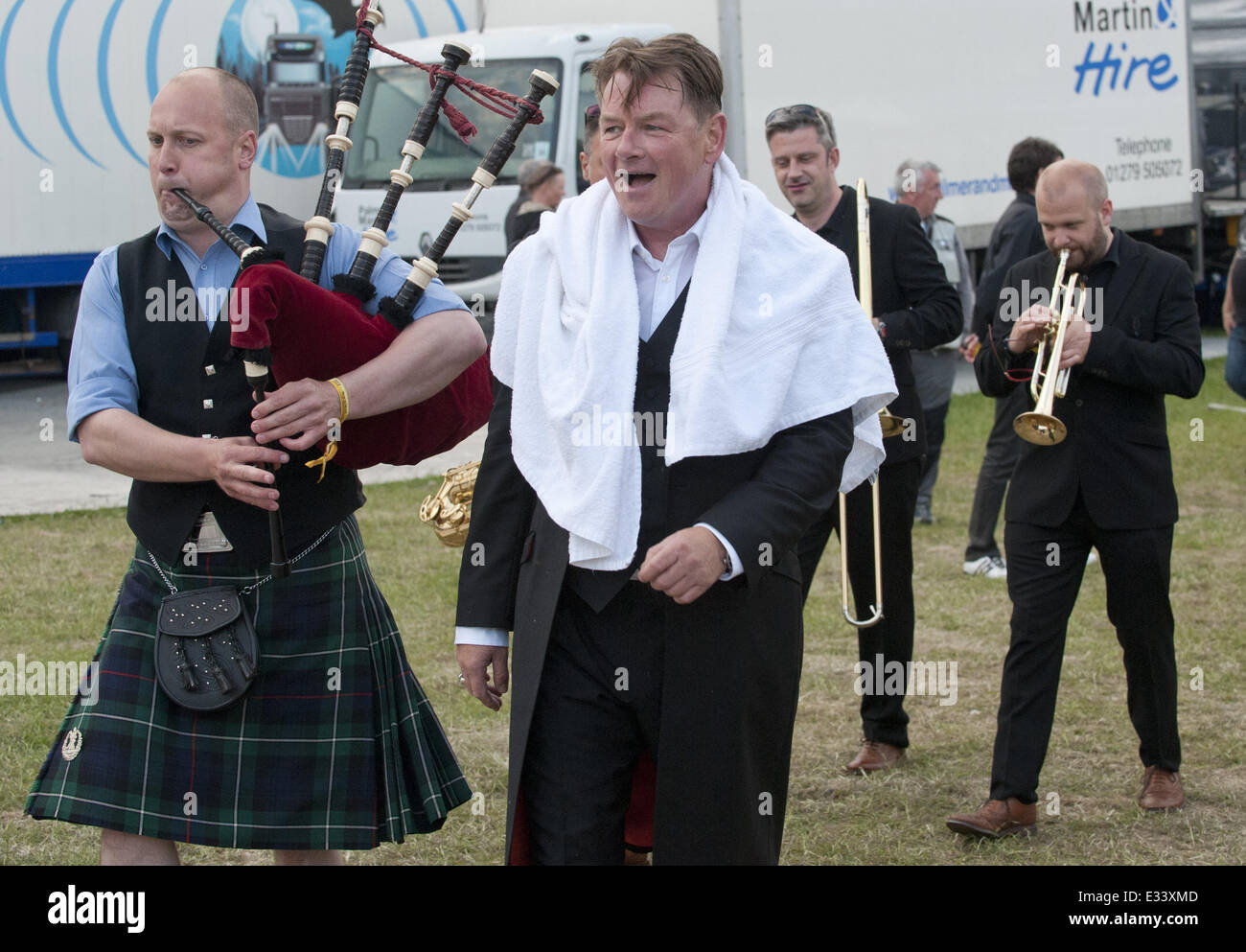 Madness leave the stage after their main stage performance at Rockness ...