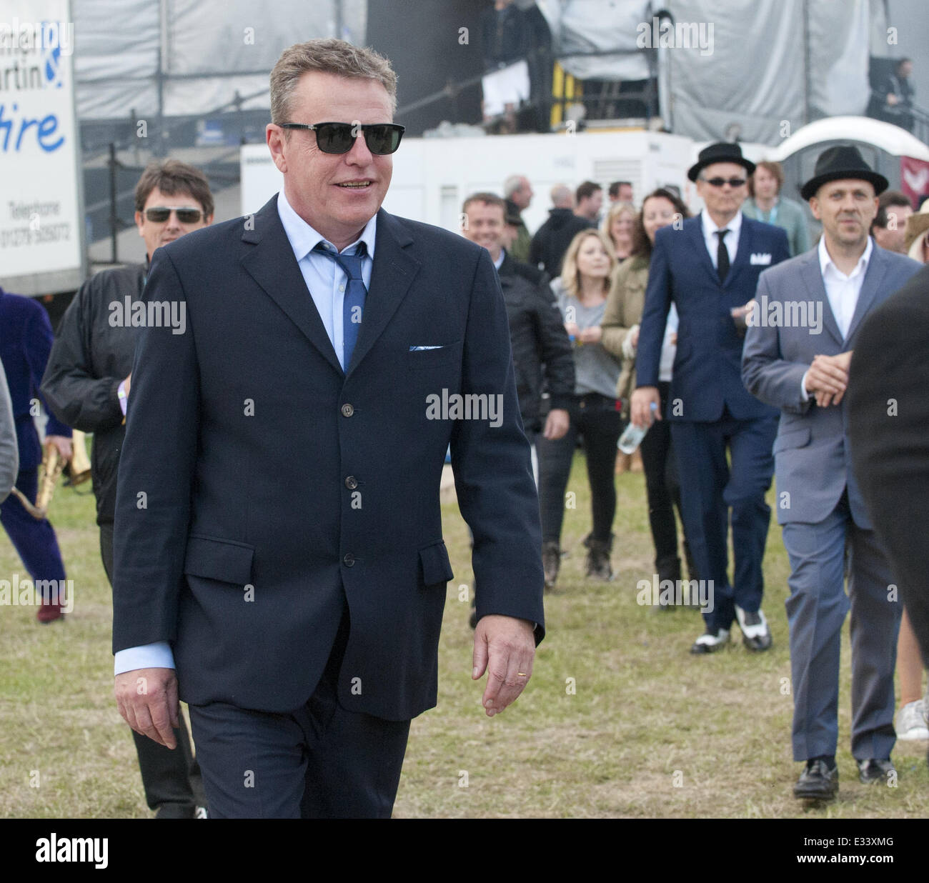 Madness leave the stage after their main stage performance at Rockness ...