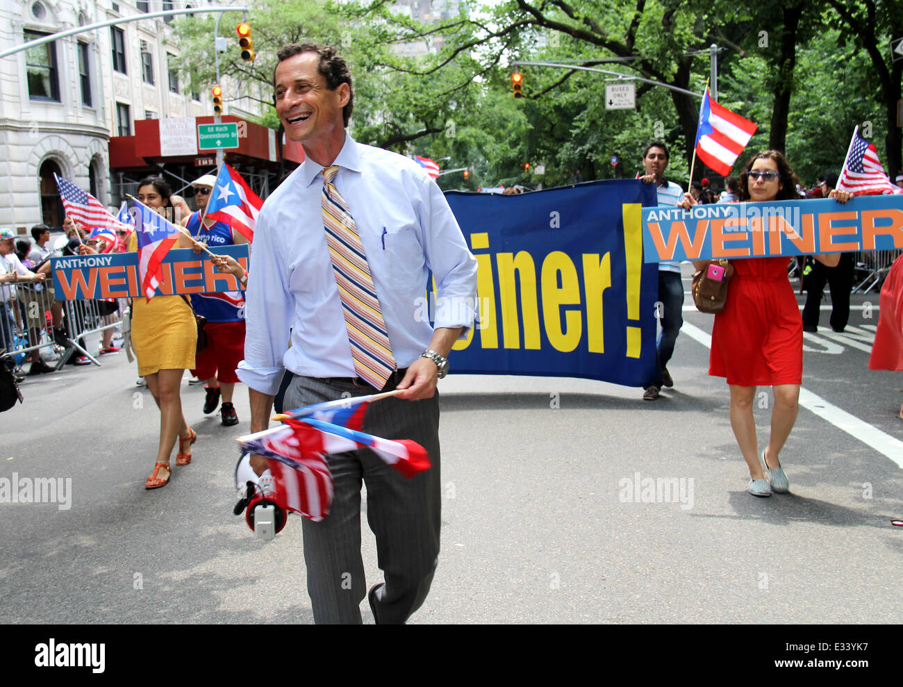 The National Puerto Rican Day Parade 2013 Featuring: Anthony Weiner ...