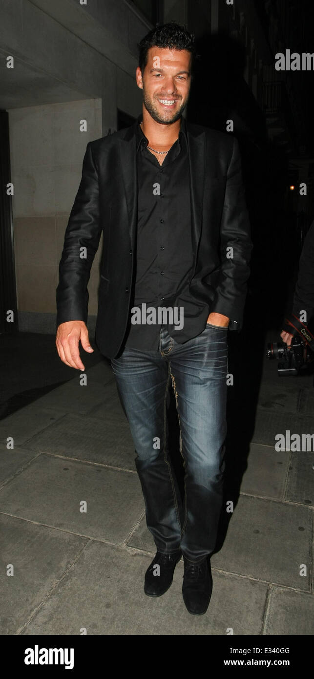 Michael Ballack and his wife Simone Lambe leaving the Arts Club in ...