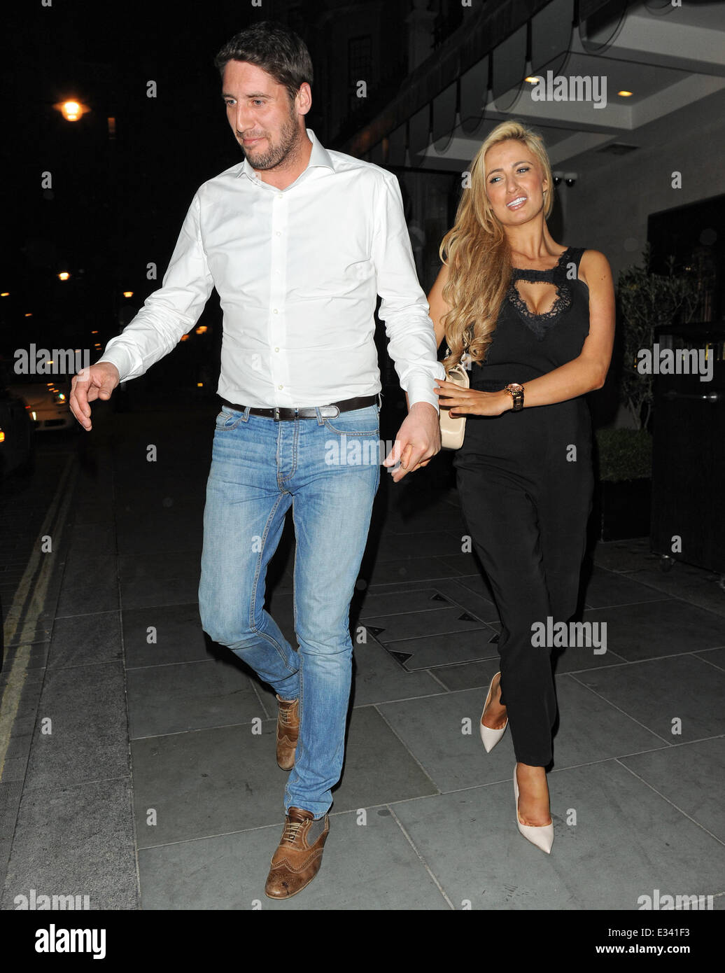 Chantelle Houghton and Nick Hogg leave Scott's restaurant Featuring ...