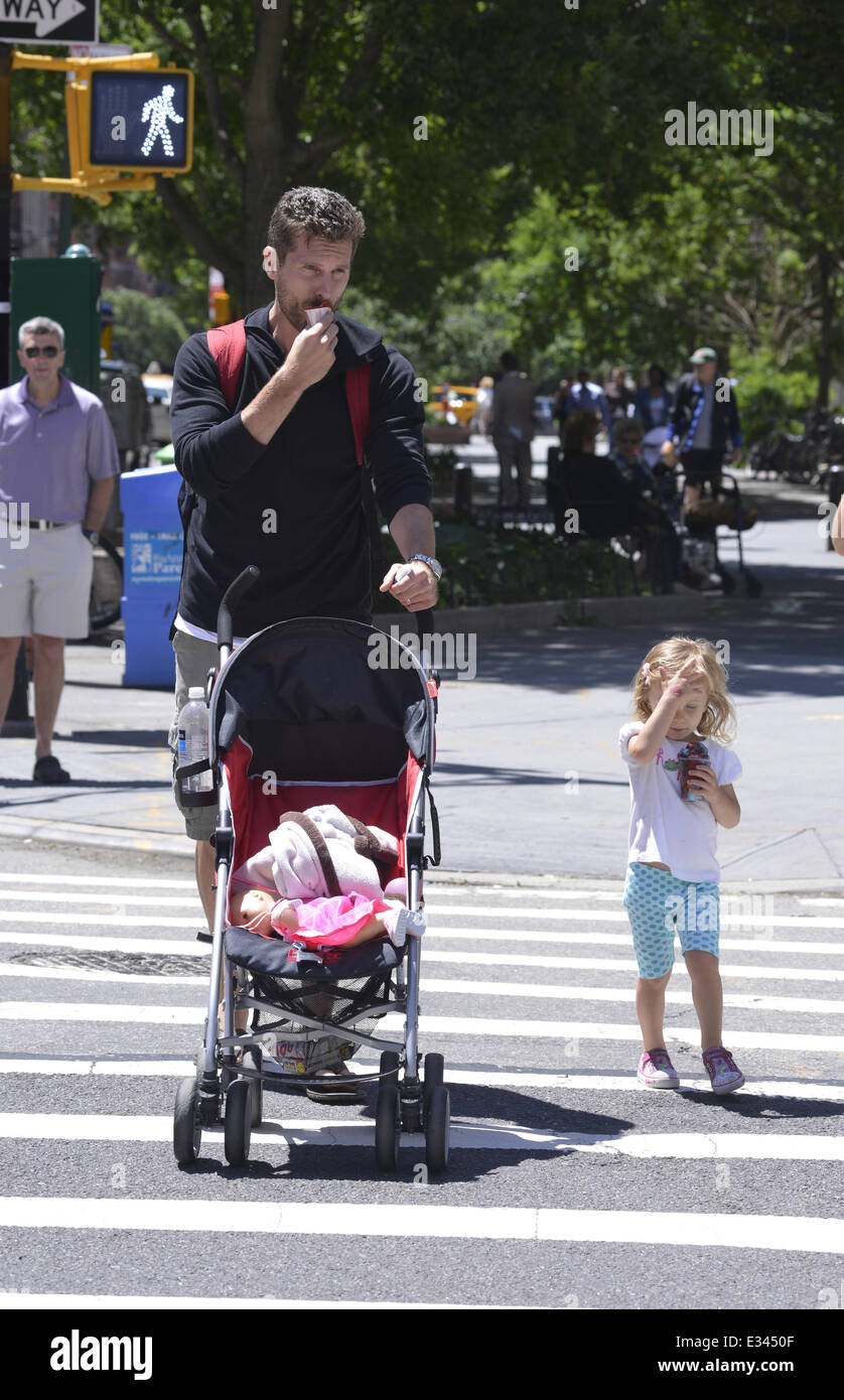 Jason Hoppy and daughter Bryn Hoppy are seen taking a stroll in Tribeca ...