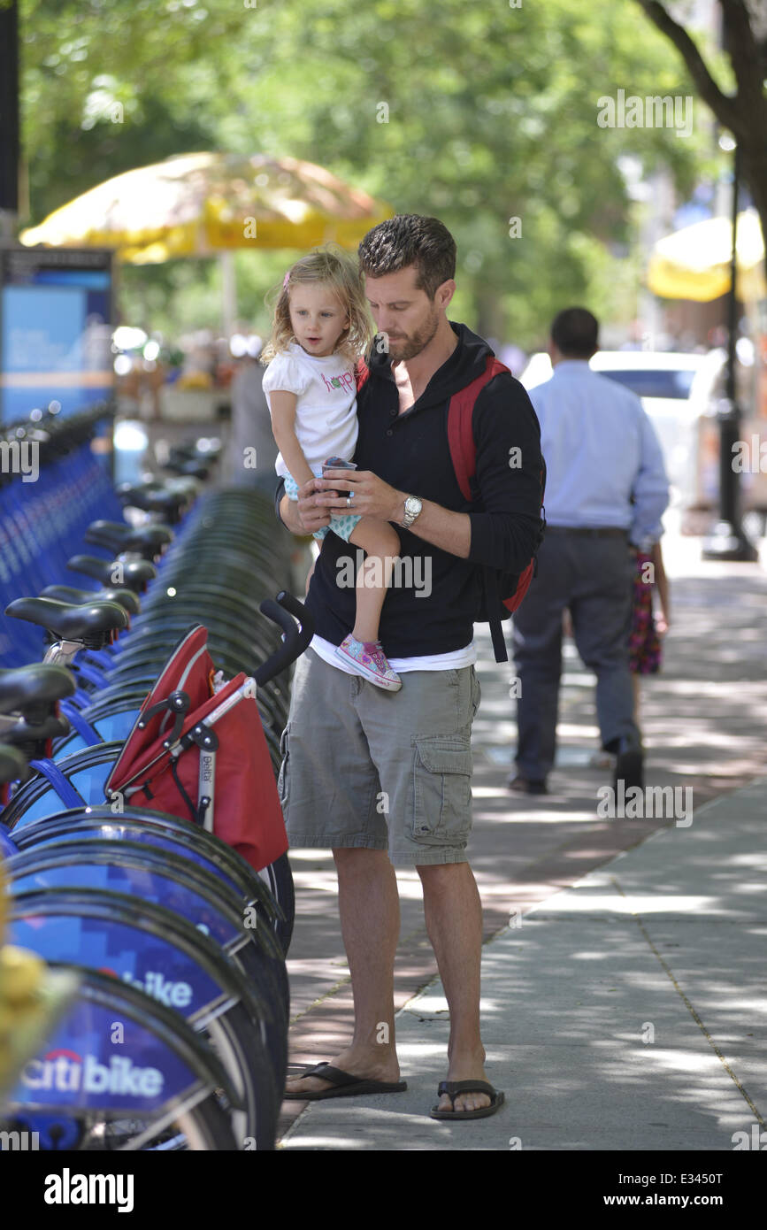 Jason Hoppy and daughter Bryn Hoppy are seen taking a stroll in Tribeca ...