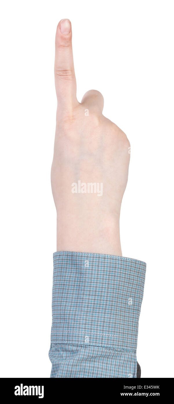 counting one - hand gesture isolated on white background Stock Photo ...